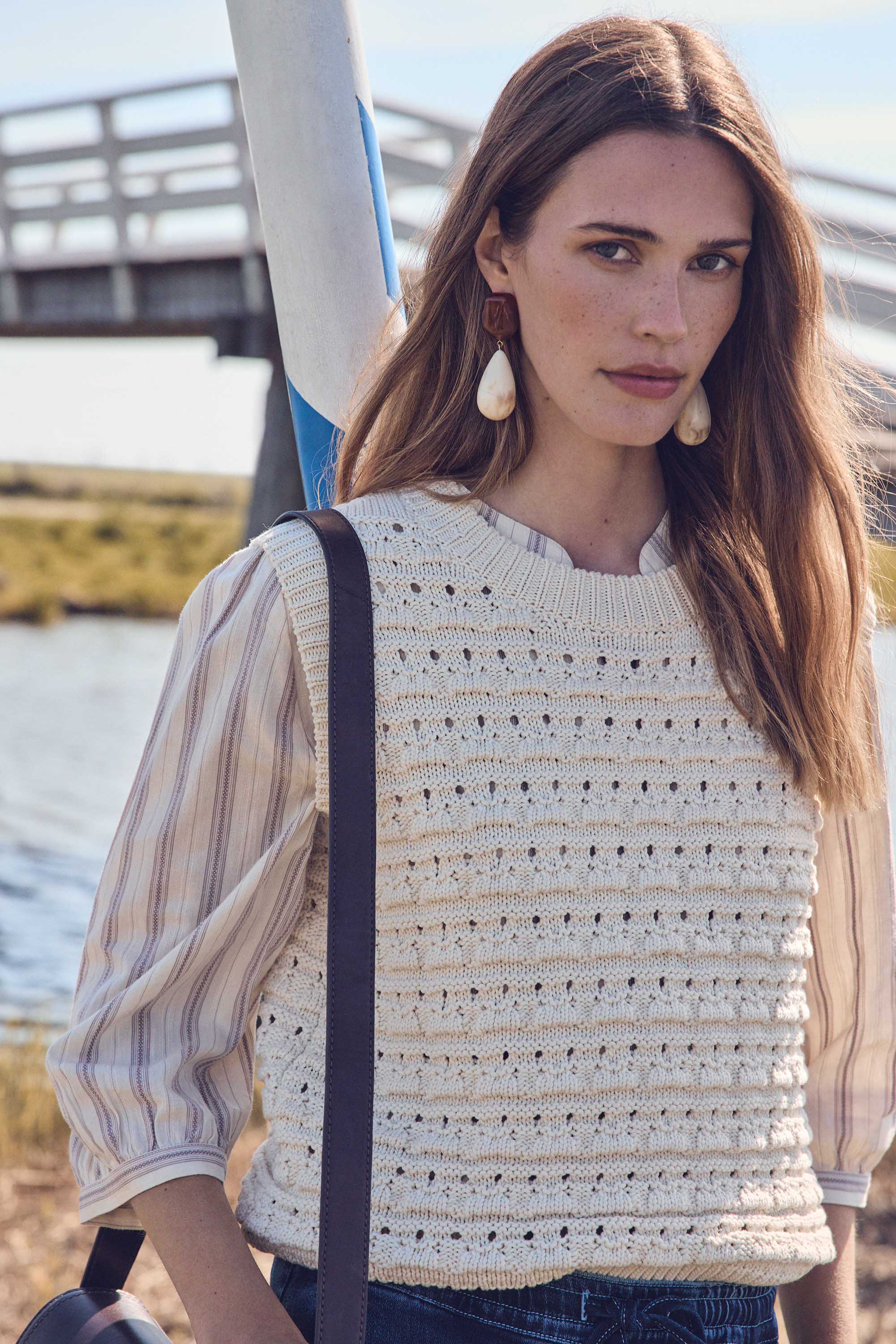 BIANCA cotton jumper woman | CREAM | Maison 123